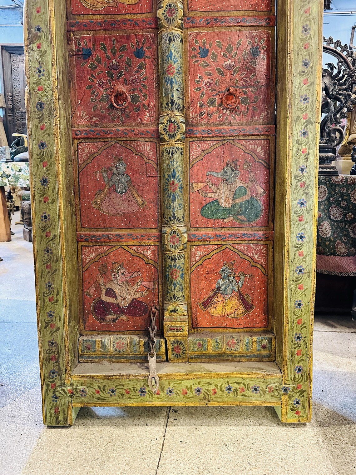 Hand-crafted God Print Door, Lord Ganesh Print Indian Door, Hand ...