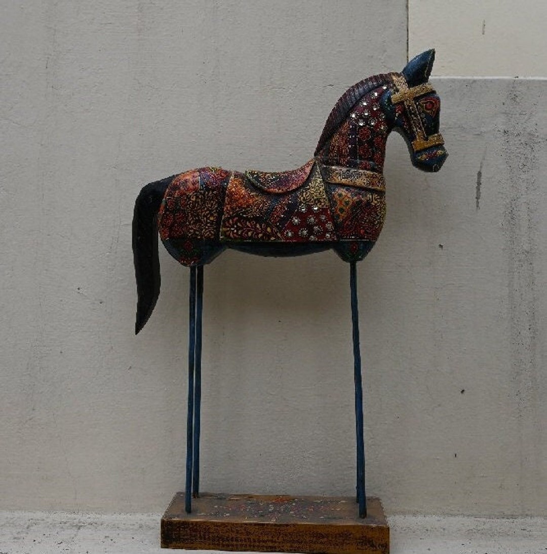 Exclusive Carved Wooden Horse Bracket on Stand Statue,old Art Piece ...