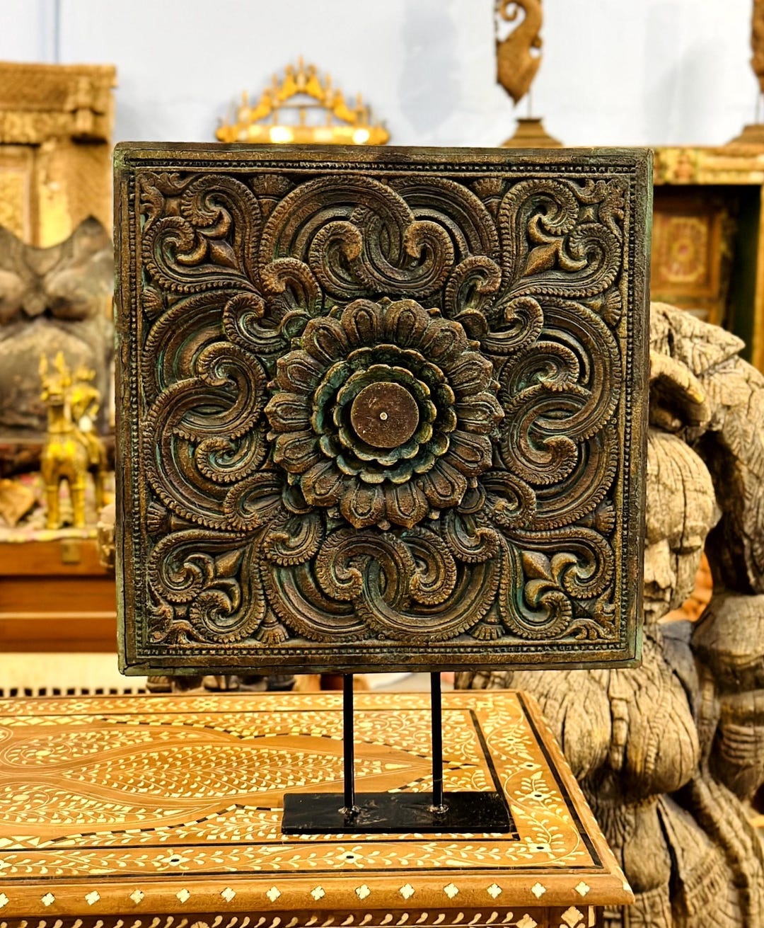 Damask Hand Engraved Wooden Decor Panel | Art Deco | Console Tabel ...