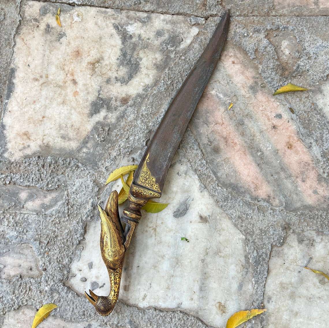 Decorative Old Brass Knife, Engraved Knife, Swords and Daggers, Gifts ...