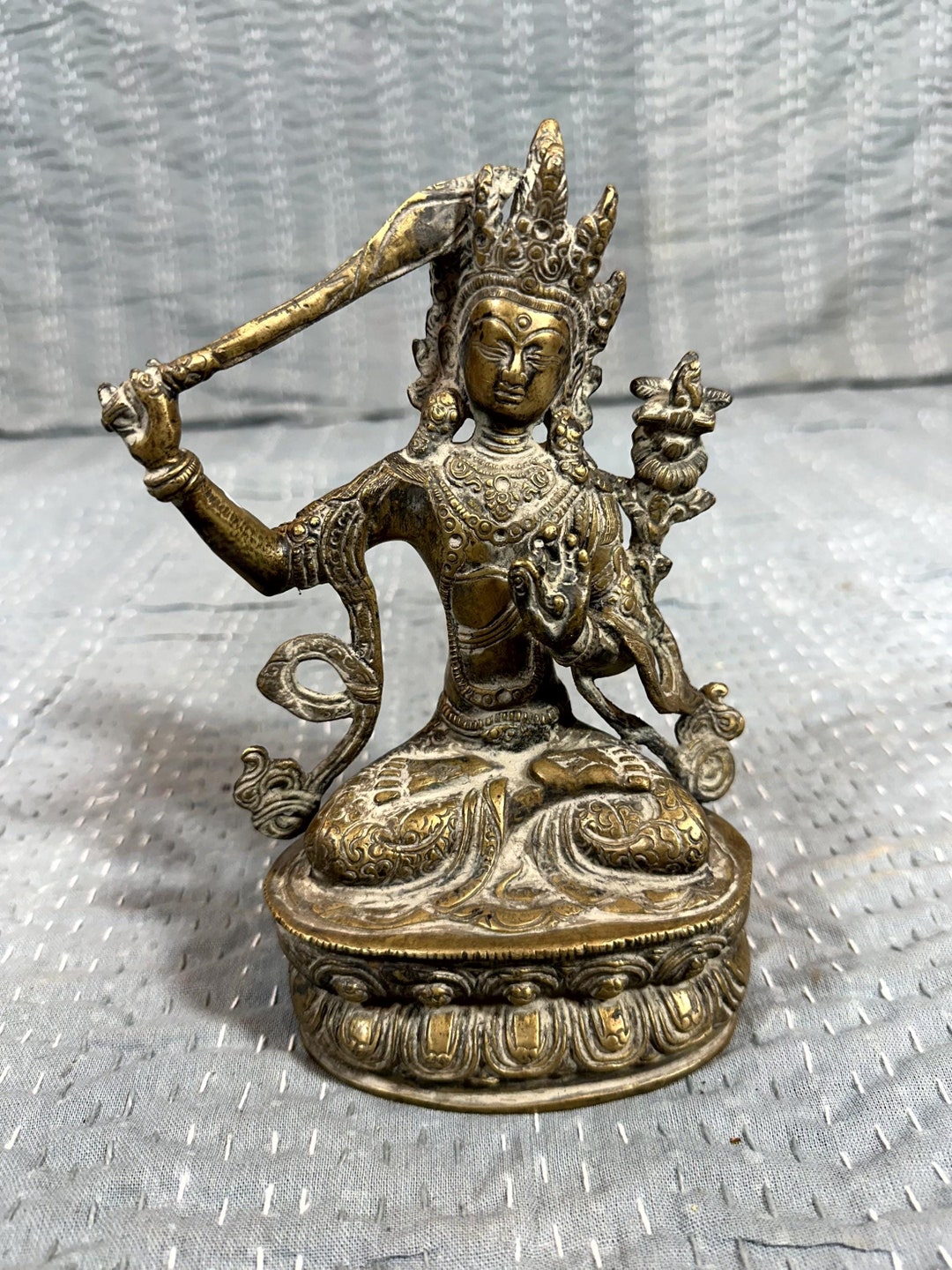 Spiritual Bronze Lord Buddha Sculpture, Indian Decoration, Buddhism God ...