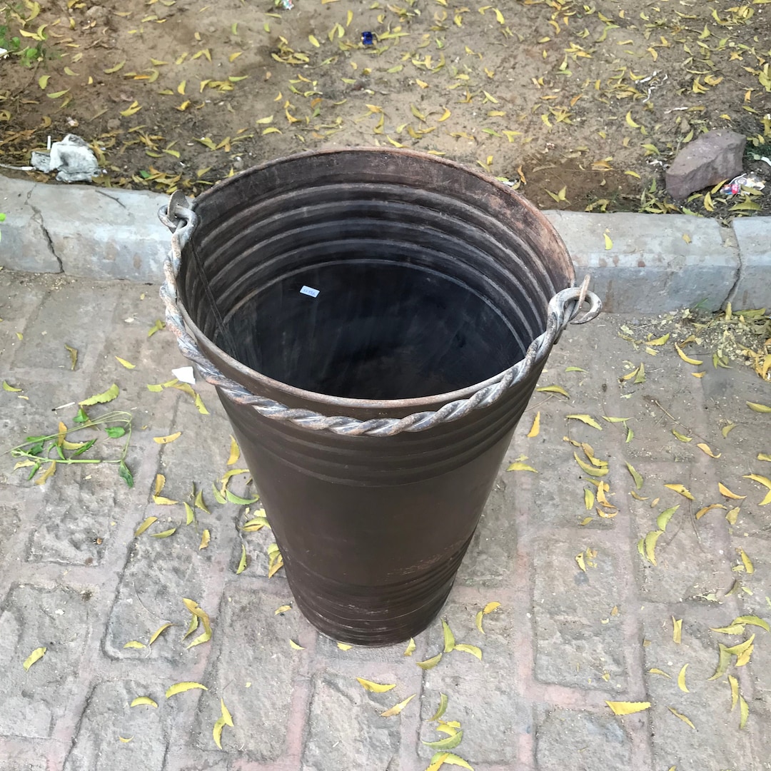 Hand Carved Tribal Bronze Bucket, Himachal Bucket, Old Water Bucket ...