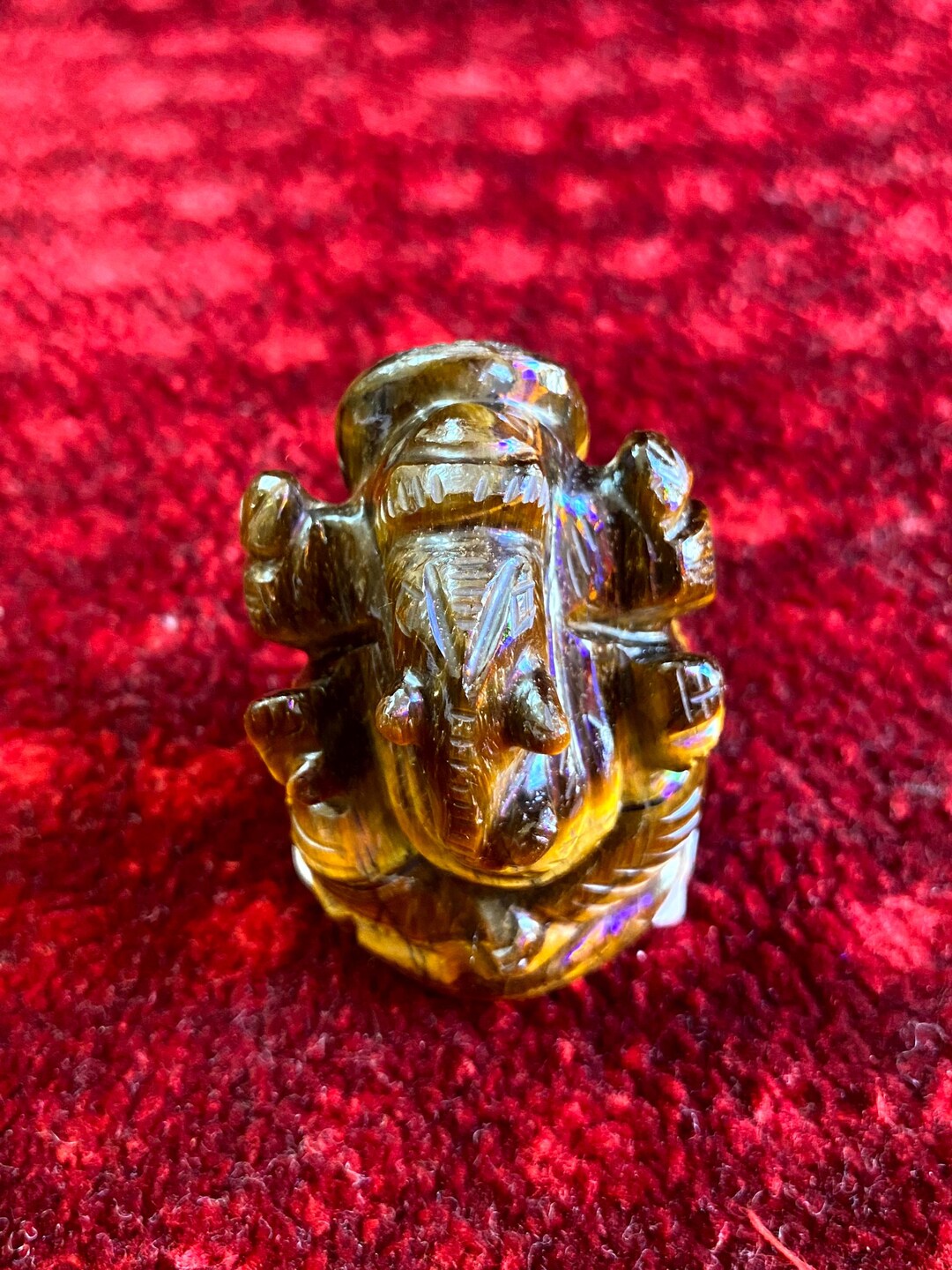 Tiger Eye Stone Ganesh, Natural Tiger Eye Ganesh, Gemstone Statue, Hand ...