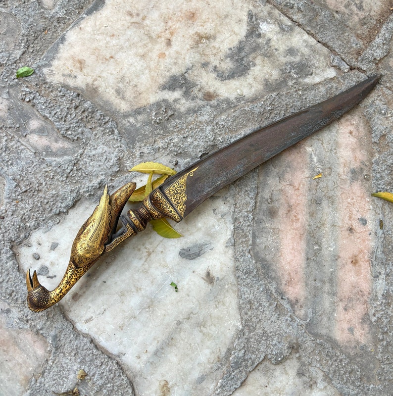 Decorative Old Brass Knife, Engraved Knife, Swords and Daggers, Gifts ...