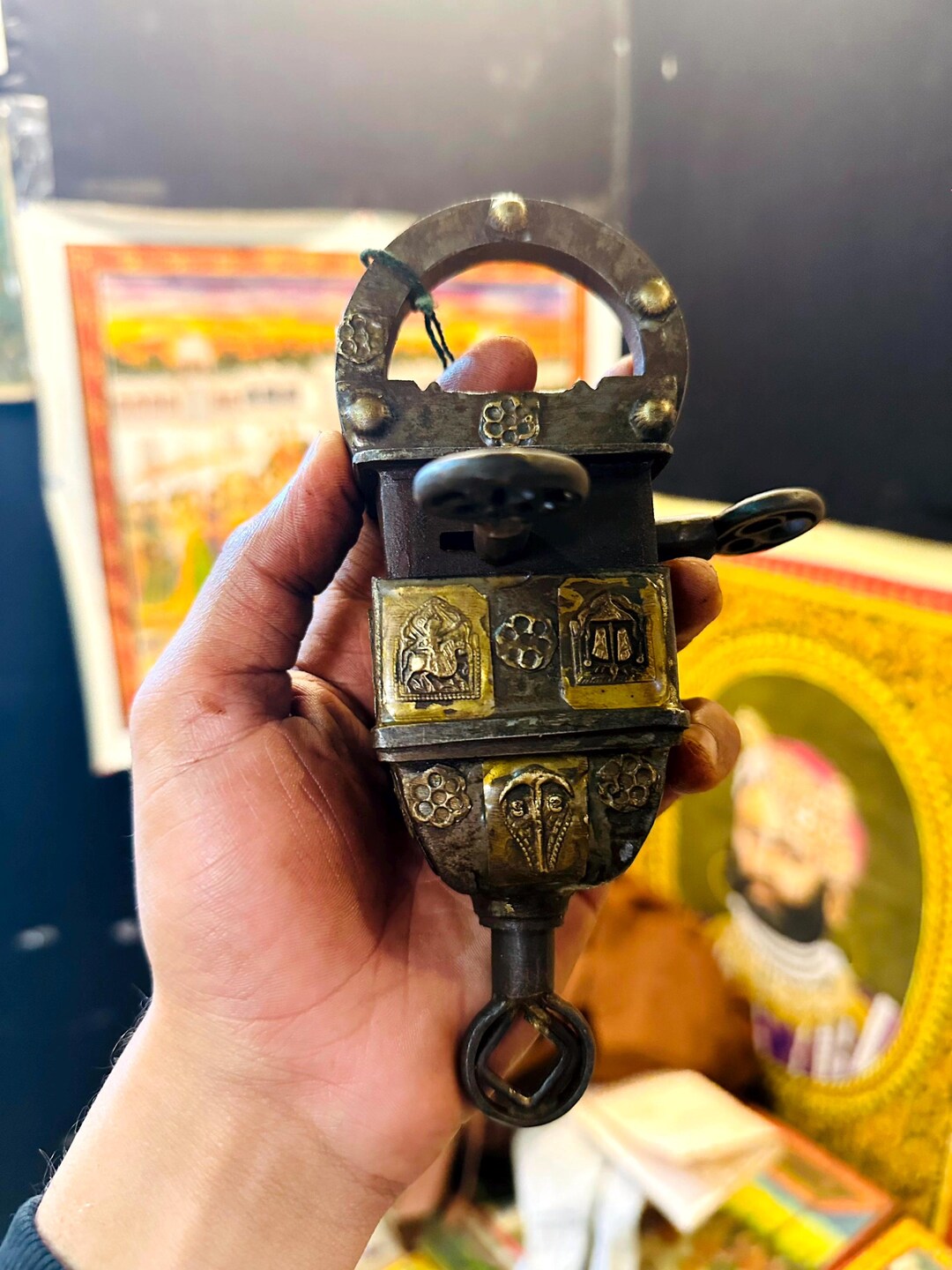 18th Century Vintage Lock, Bronze Trick Padlock, Lock With Keys, Old ...