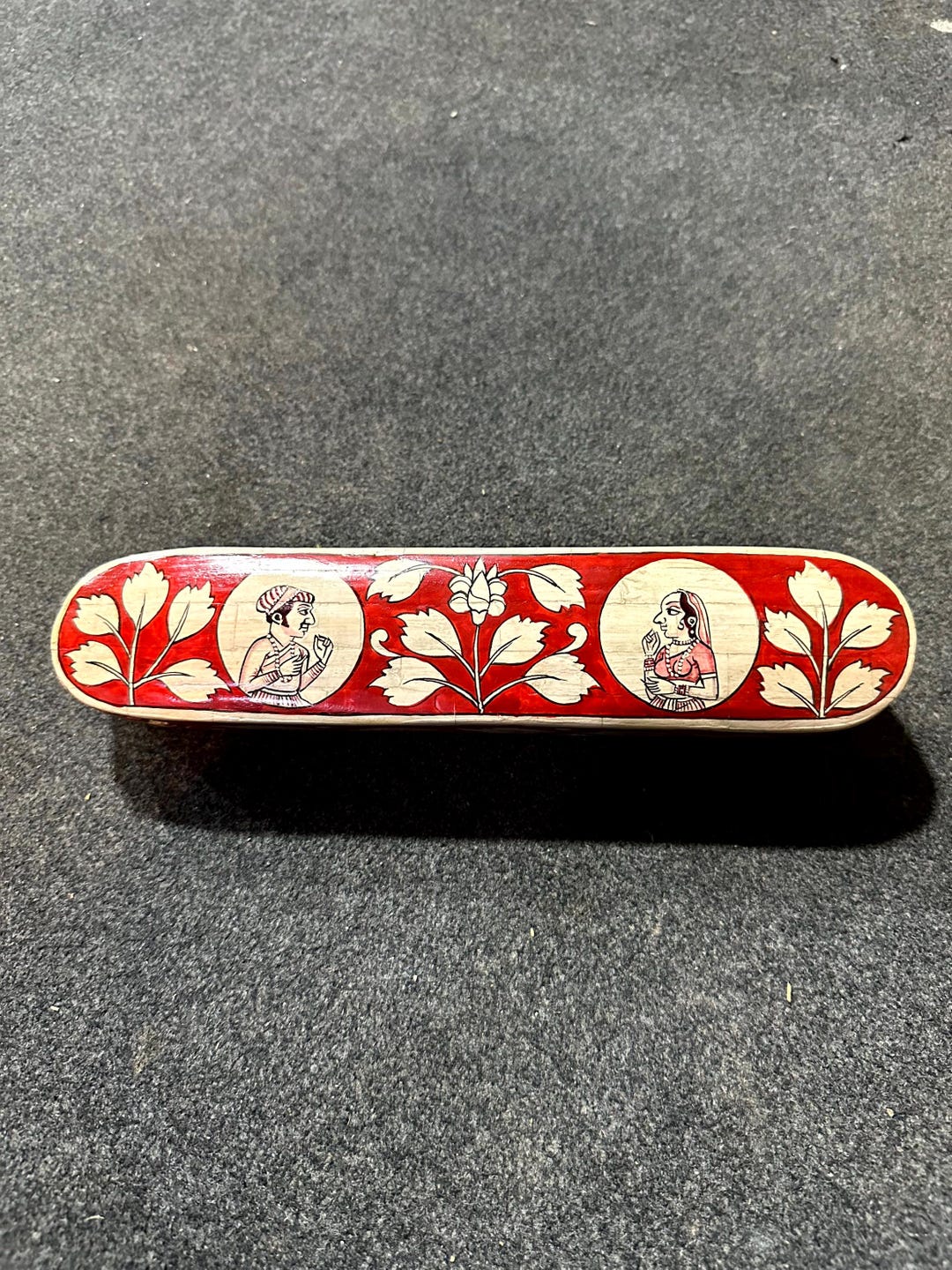 King & Queen With Red Hand Painted Vintage Bone Pen Case Box | Pen Case ...