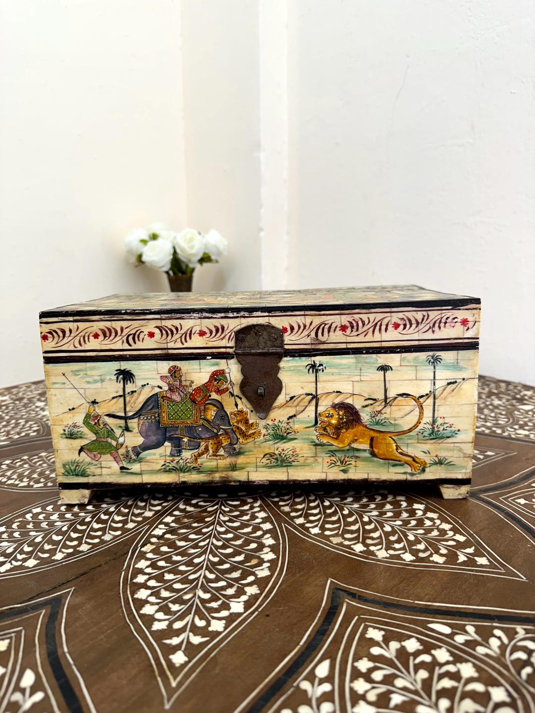 Vintage Painted Floral Box | Keepsake Box | Antique French Box ARTIST ...