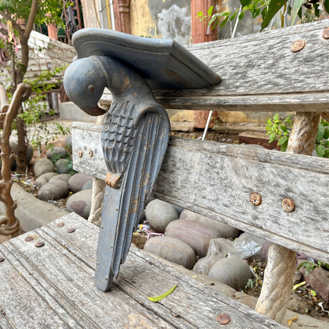 Wooden Parrot Wall Mount, Wall Panel, Carved Parrot Statue, Distressed ...