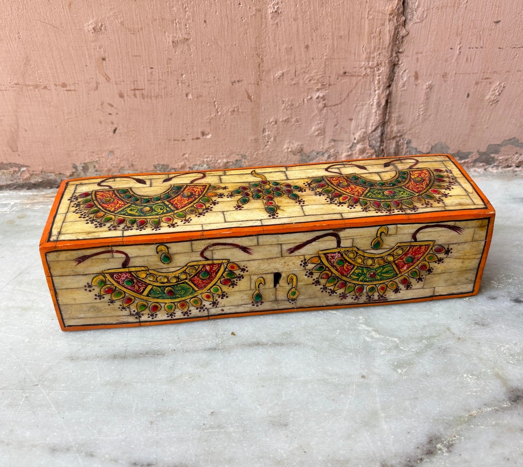 Jewelry Designed Bone Fitted Pen/pencil Box, Camel Bone Box, Stationery ...