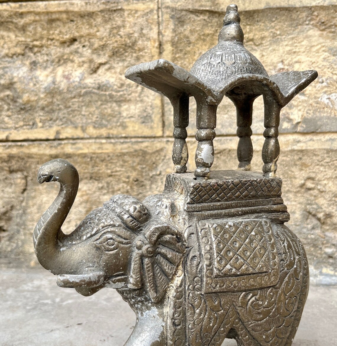 German Silver Elephant Statue, Indian Handicraft, Gifts for Art Lovers ...