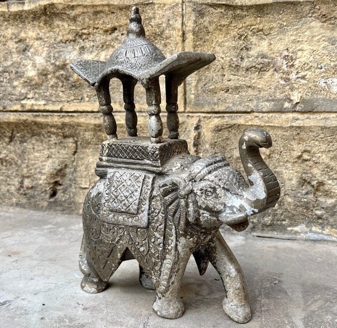 German Silver Elephant Statue, Indian Handicraft, Gifts for Art Lovers ...