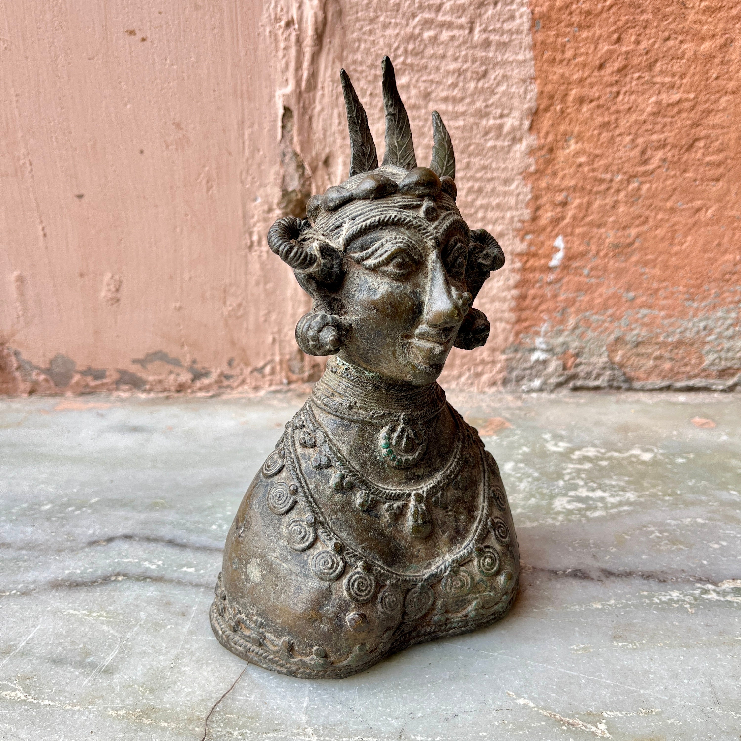 Bronze Old Tribal Lady Figurine, Indian Bronze Art, Hand Carved ...