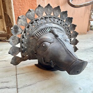 Indian Varaha Head the Boar Avatara of Lord Vishnu, Bronze Statue ...