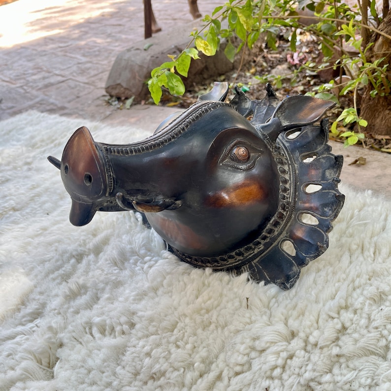 Bronze Statue, Bhuta Mask, Indian Varaha Head the Boar Avatara of Lord ...