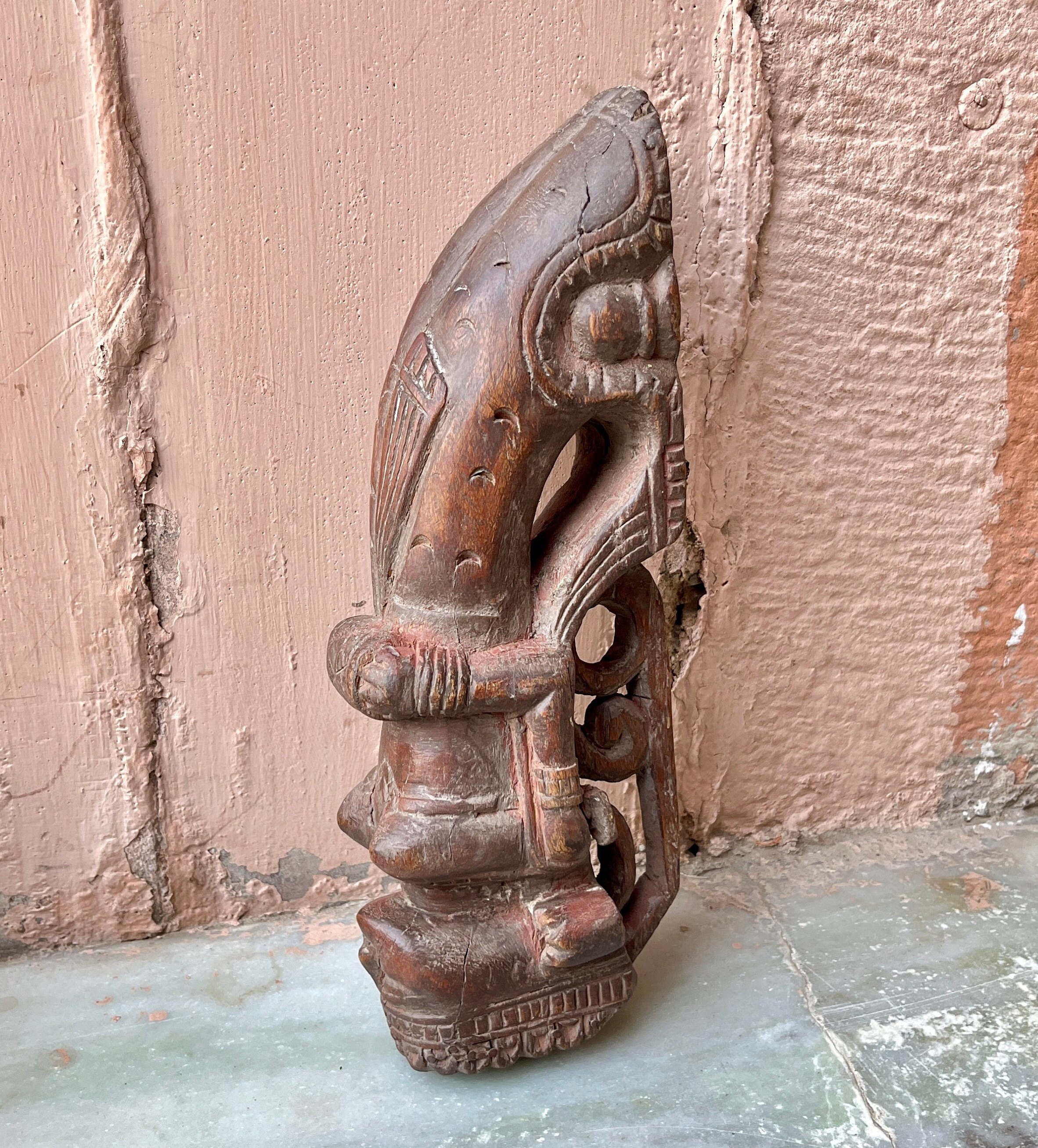 Wooden Lady Wall Mount, Wall Panel, Carved Woman Statue, Distressed ...