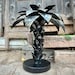 Engraved Metal Palm Tree Statue, Tropical Art, Beach House Decor, Palm ...