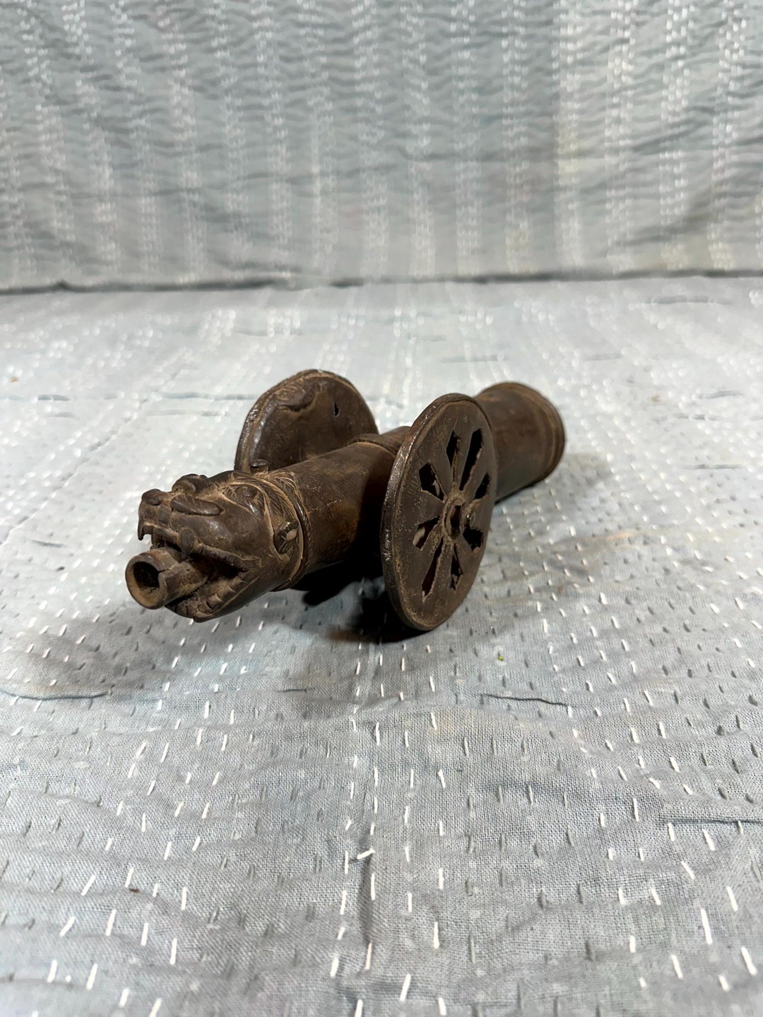 Collectable Antique Cannon, Bronze Two Wheel Cannon, Rare Brass War ...