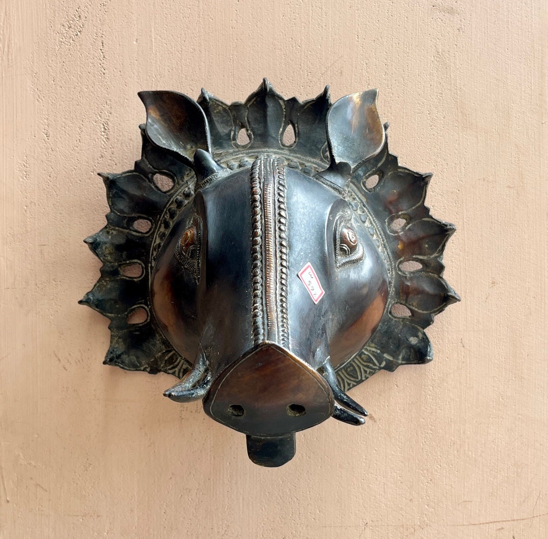 Indian Varaha Head the Boar Avatara of Lord Vishnu, Bronze Statue ...