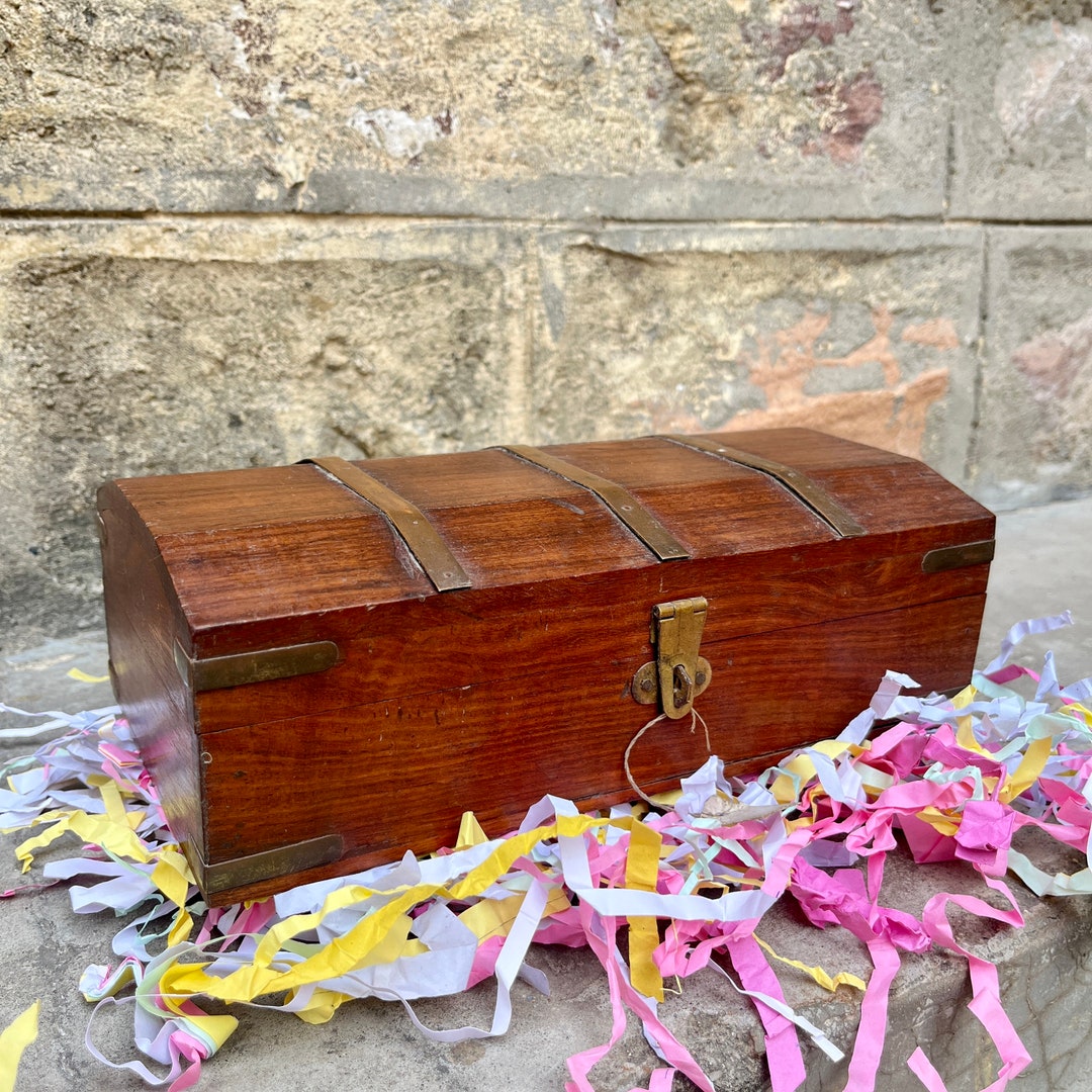 Old Wooden Jewelry Box Straps, Storage Box,hand Crafted Box,collectible ...