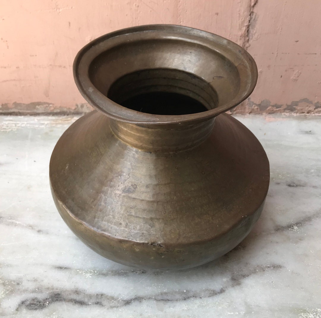 Traditional Water Pot, Bronze Storage Water Pot, Vintage Collectible ...