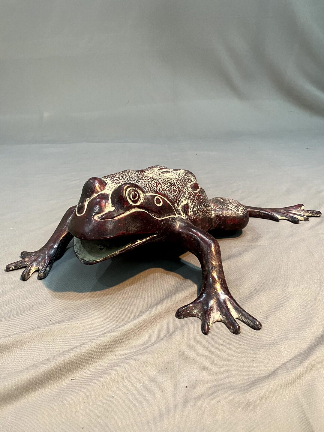 Bronze Hand Craved Frog, Animal Statue, Rare Statue, Red Decorative ...