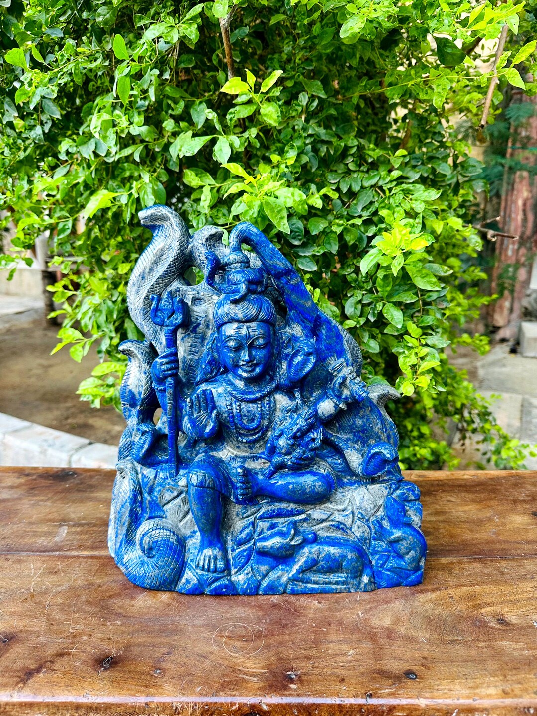 Hand Carved Blue Stone Lord Shiva Statue/shiva Crystal Sculpture/shiva ...