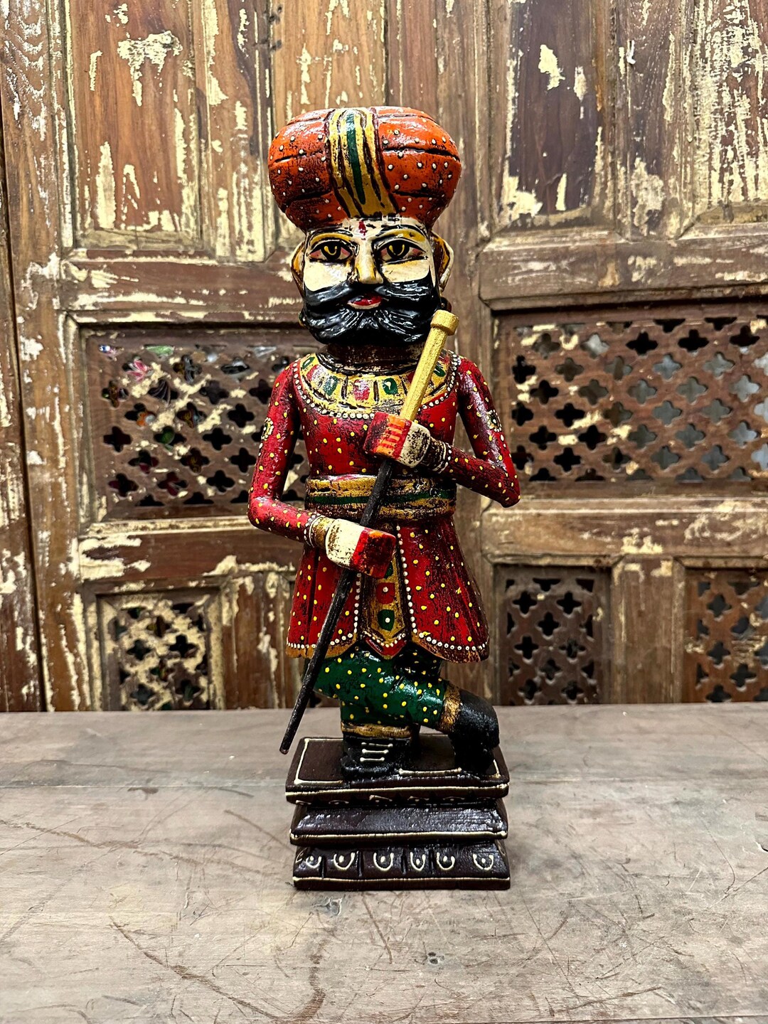 Rajasthani Wooden Man | Man Statue | Entrance Decor | New Office & Home ...