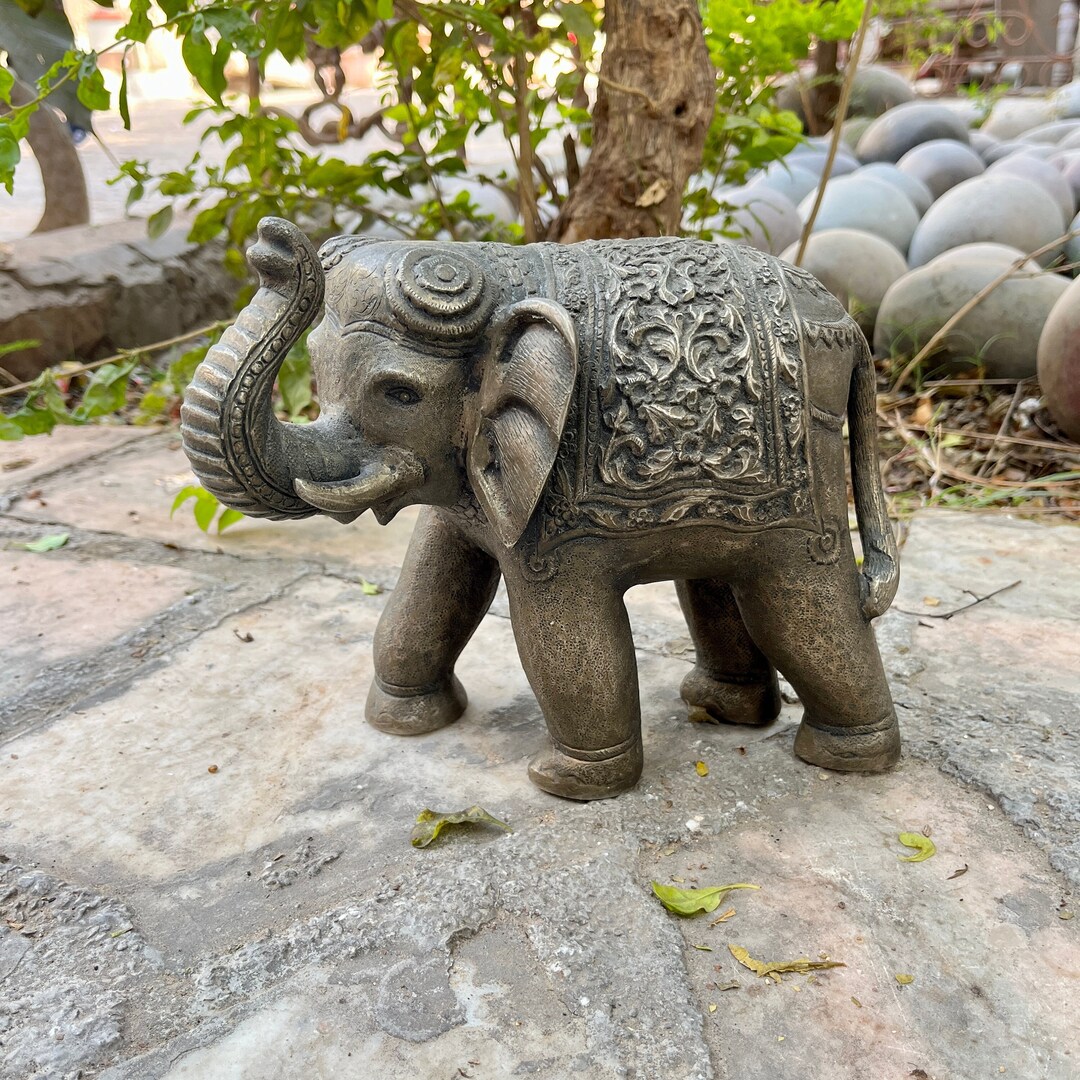 German Silver Elephant Statue, Indian Handicraft, Gifts for Art Lovers ...