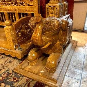 Outdoor Swing, 2 Elephant Shape Swing, Jhula in Teak Wooden Crafted ...