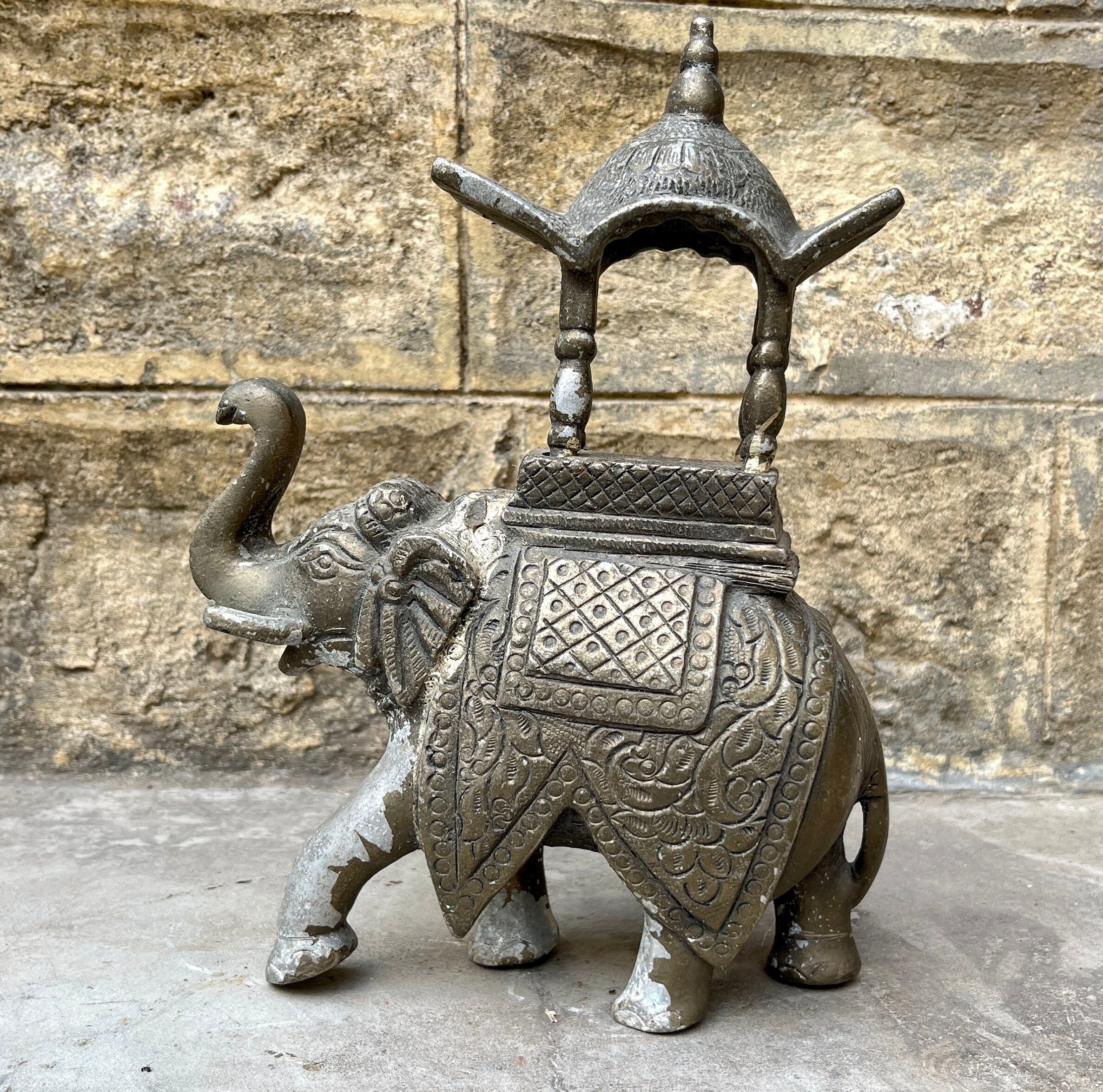German Silver Elephant Statue, Indian Handicraft, Gifts for Art Lovers ...