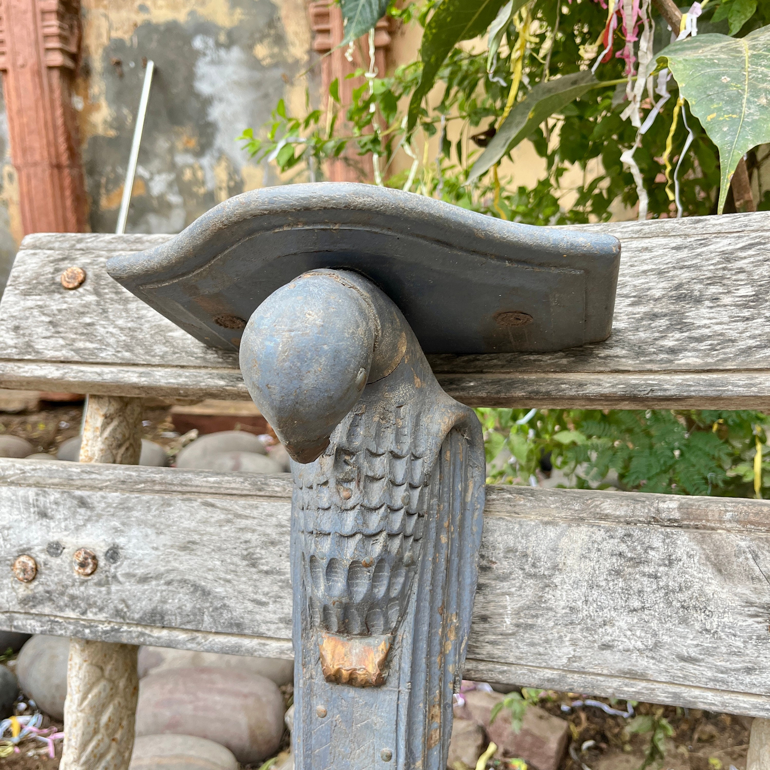 Wooden Parrot Wall Mount, Wall Panel, Carved Parrot Statue, Distressed ...