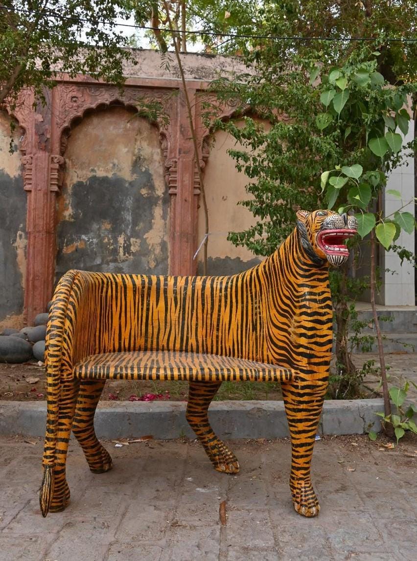 Baby Tiger Ethnic Chair, Wooden Tiger Chair, Accent Furniture, Vintage ...