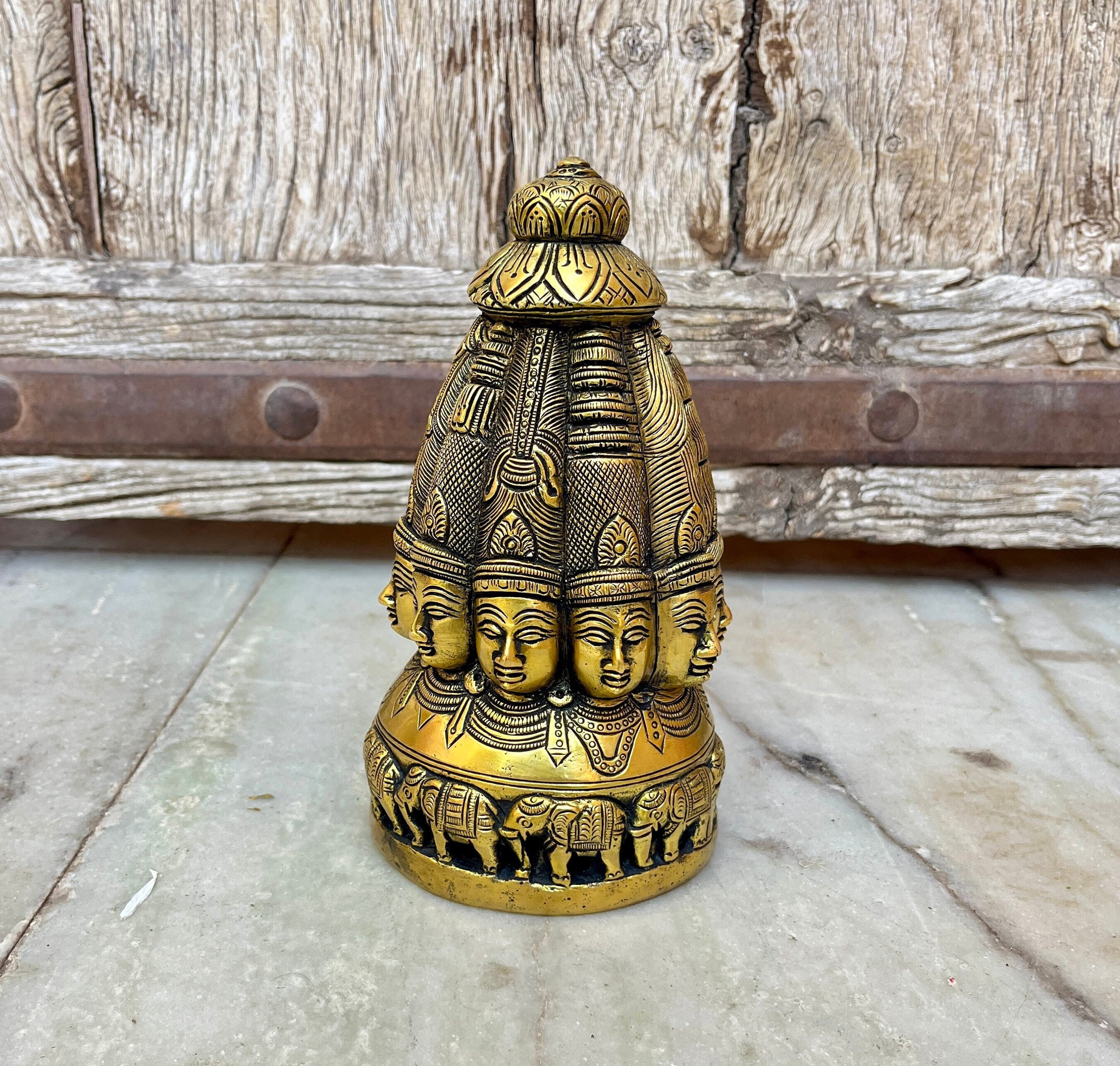 Old Mukhalingam Statue, Lord Shiva Head Bust With Many Faces Brass Idol ...