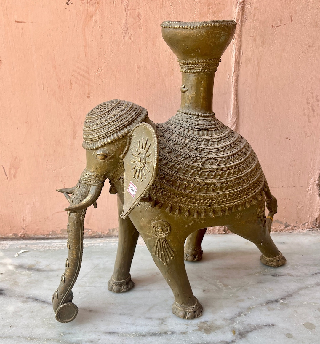 Bronze Elephant Candle Statue, Oil Lamp Stand, Good Fortune Gift,bronze ...