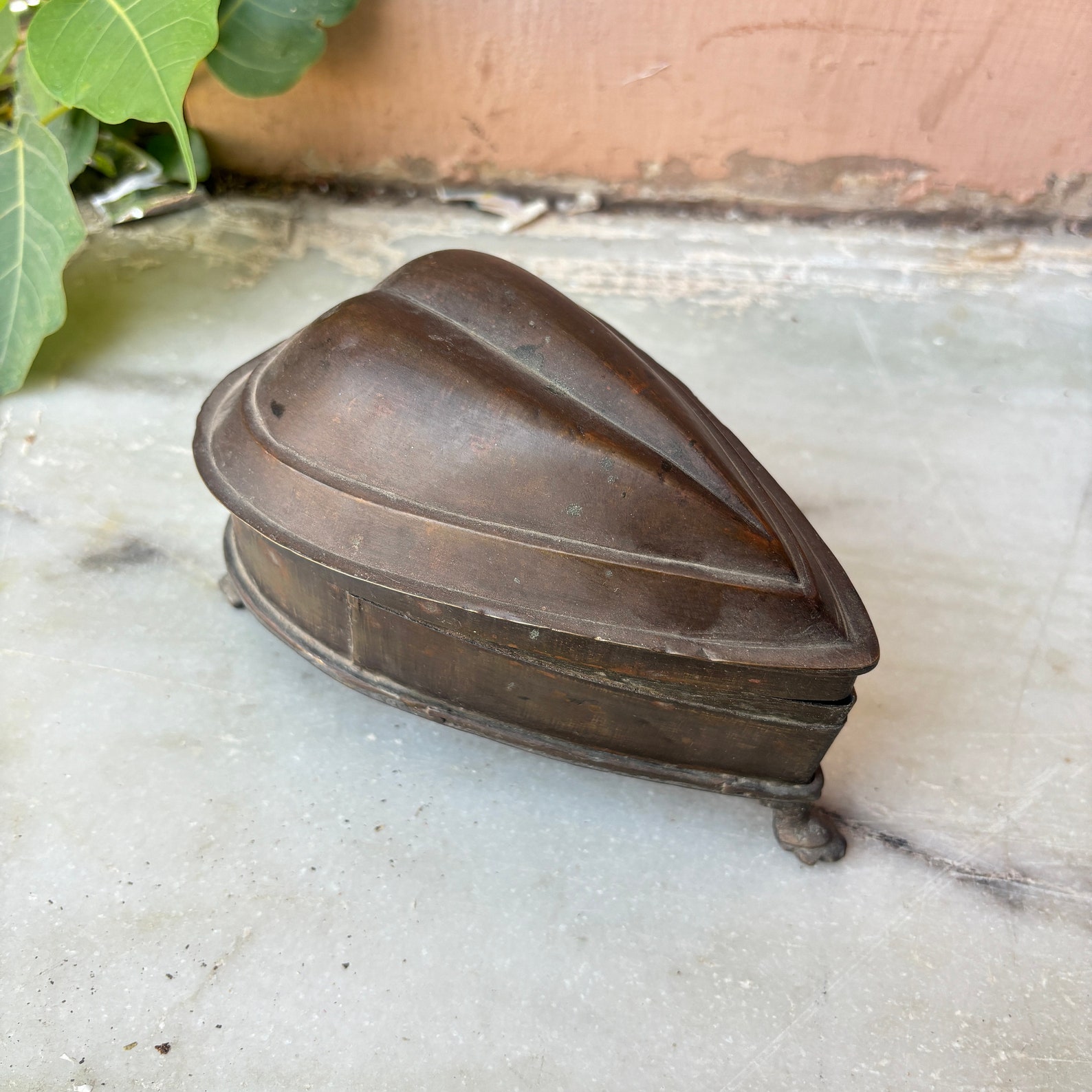 Old Bronze Nut Box With Lid, Dual Compartment Paan Box, Supari Brass ...