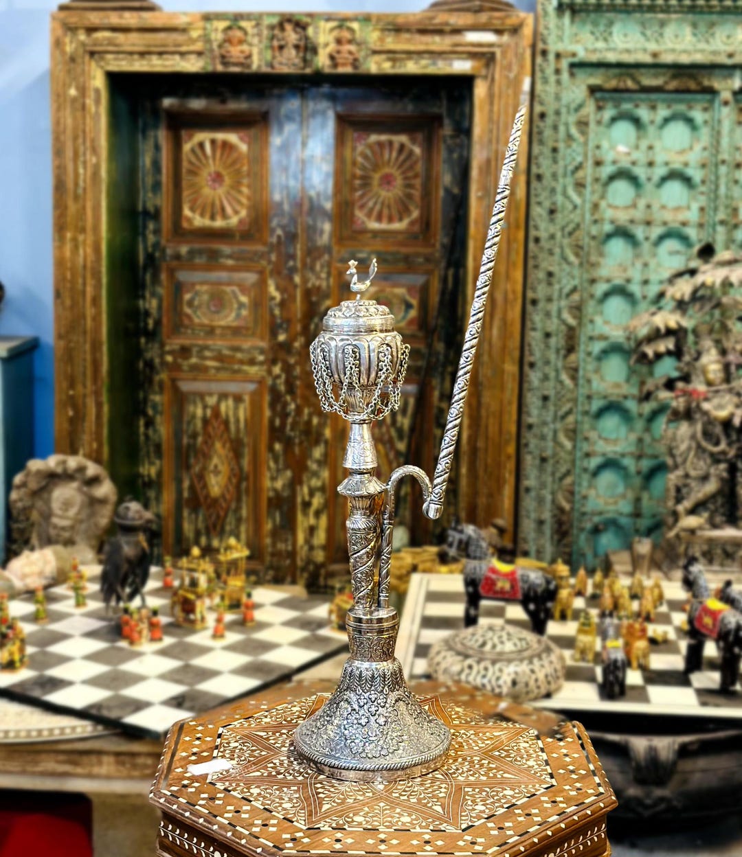 Antique German Silver Hookah | Mughal Raja's Hookah | Hookah Decor ...