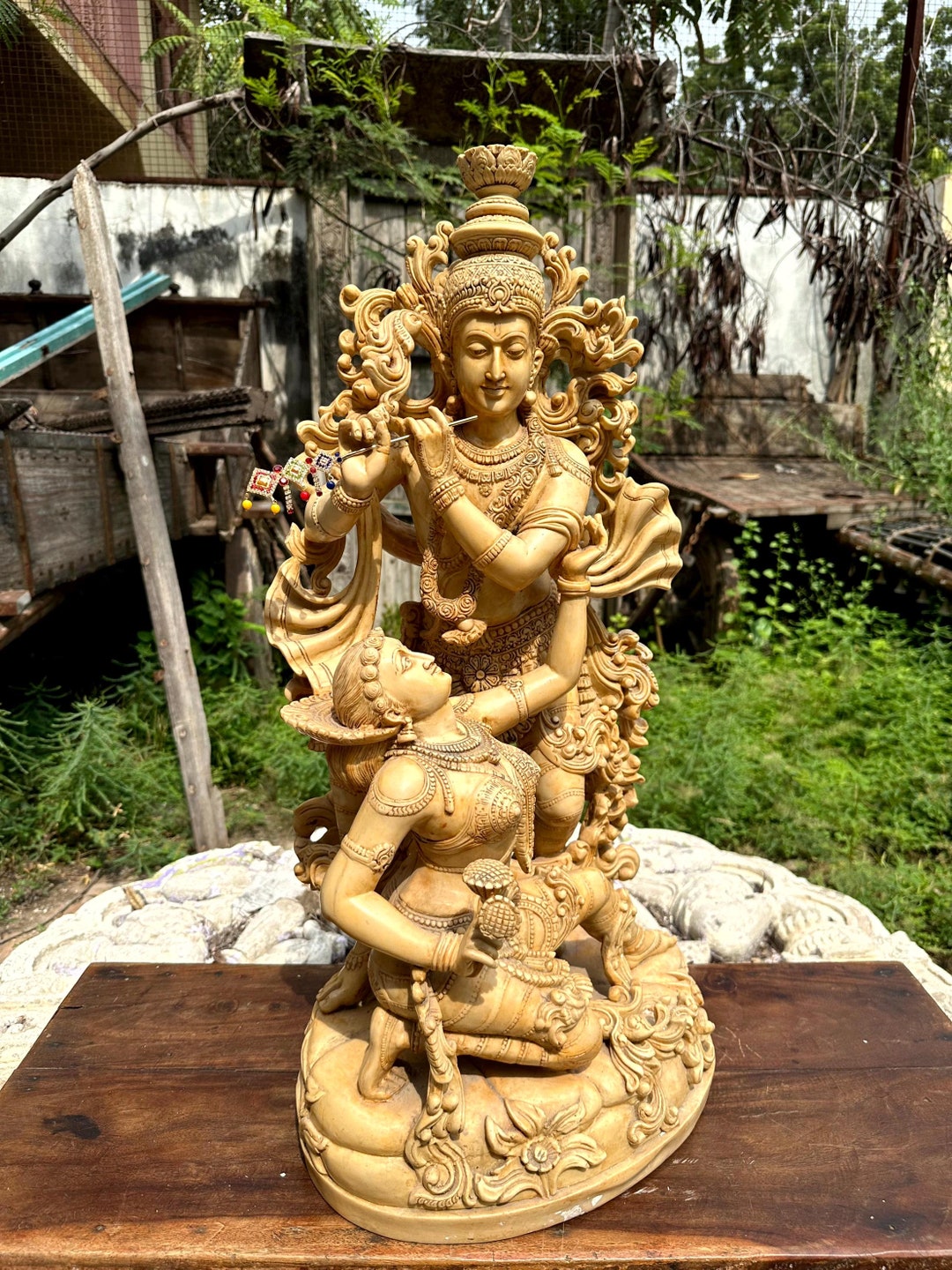 Radha Krishna Bonded Marbel Dust Statue | Hindu God Statue | Marbel ...