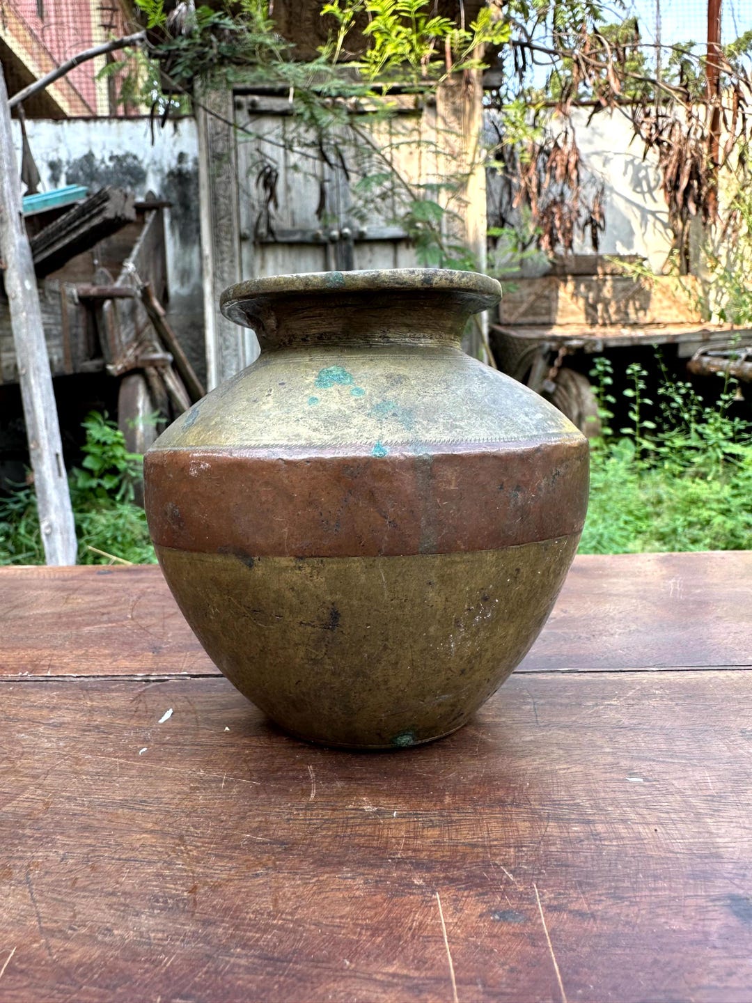 Vintage Brass & Bronze Holy Water Pot | Sentinelese Tribe's Traditional ...