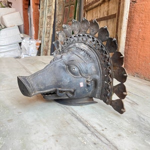 Indian Varaha Head the Boar Avatara of Lord Vishnu, Bronze Statue ...