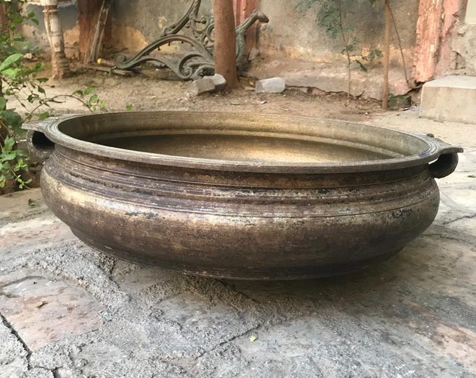 Old Brass Round Urli Bowl, Indian Brass Art, Urli Decor, Ethnic Home ...