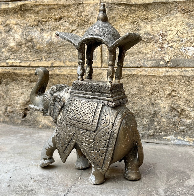 German Silver Elephant Statue, Indian Handicraft, Gifts for Art Lovers ...