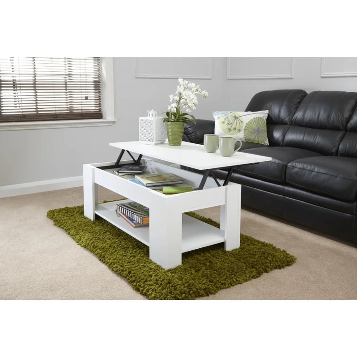 Adrianne Lift Top Extendable Coffee Table With Storage - Etsy