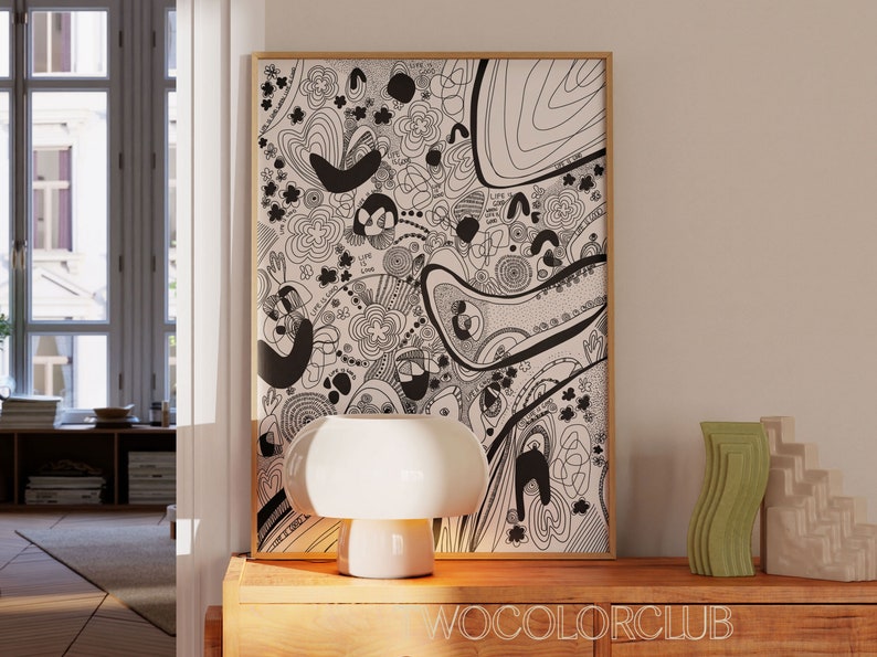 Zentangle Quote Wall Art Download, Monochrome Life is Good Print ...