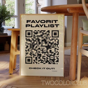 Custom QR Code Playlist Print Digital Download Spotify QR Code Playlist ...