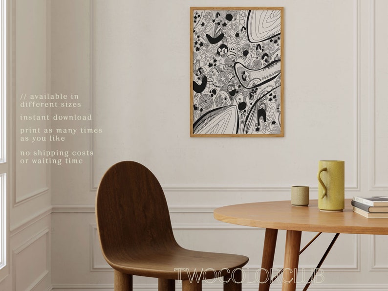 Zentangle Quote Wall Art Download, Monochrome Life is Good Print ...