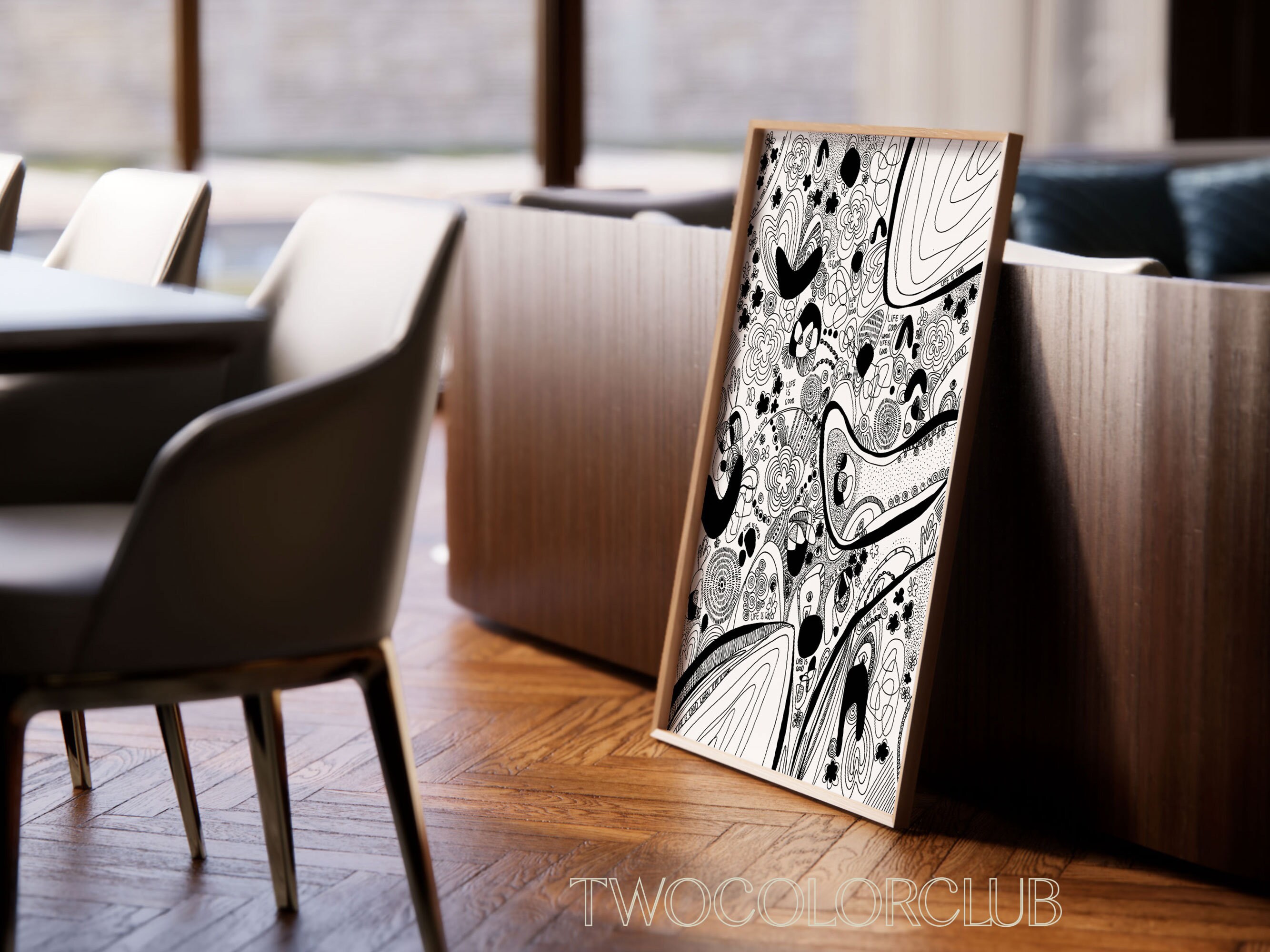 Zentangle Quote Wall Art Download, Monochrome Life is Good Print ...