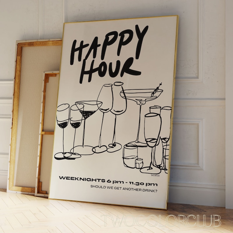 Happy Hour Art - Etsy