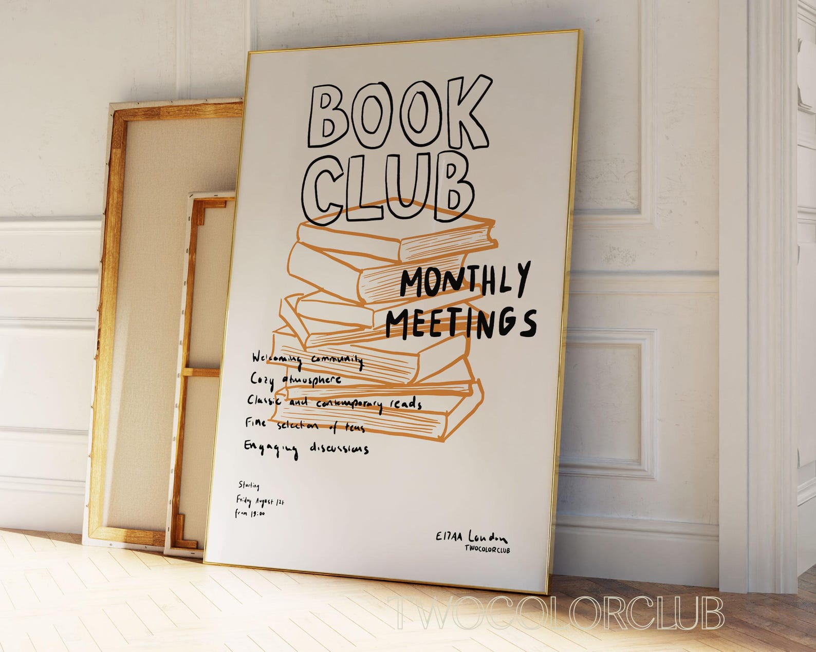 Book Club Print | Book Stack Wall Art (digital Download) - Etsy