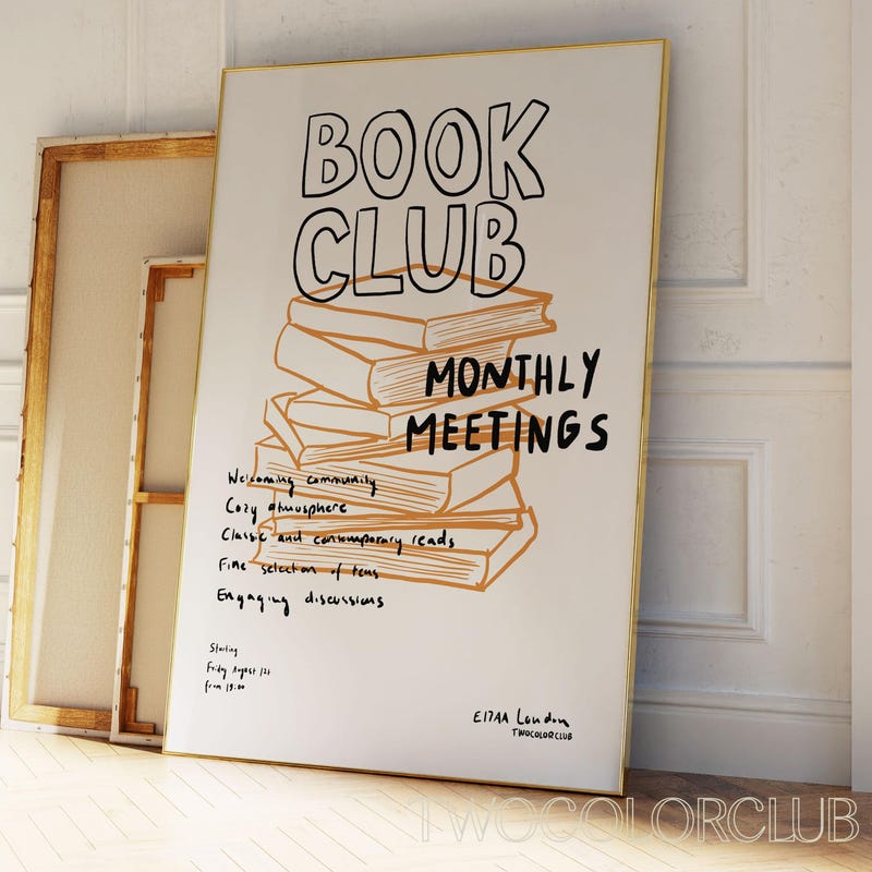 Book Club Poster - Etsy