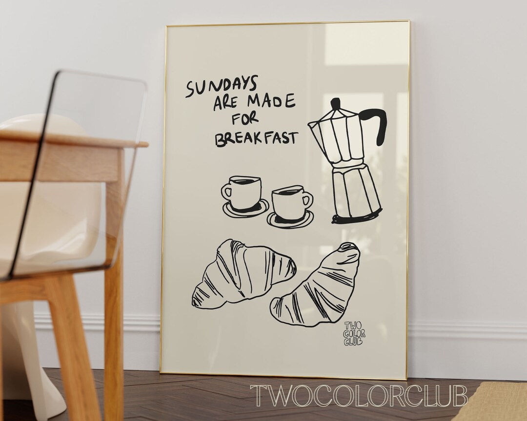 Breakfast Poster Download, Sundays Are Made for Breakfast Print, French ...